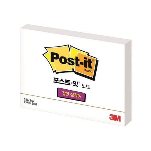 3M 포스트잇 슈퍼스티키 657-SSN 화이트 / [102*74.5 90매] - [메이커아카데미] ALL FOR SCHOOL